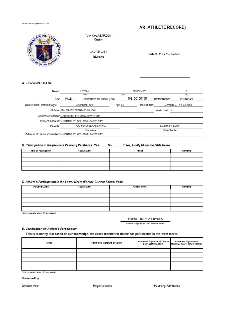 2020 Athlete-Record | PDF