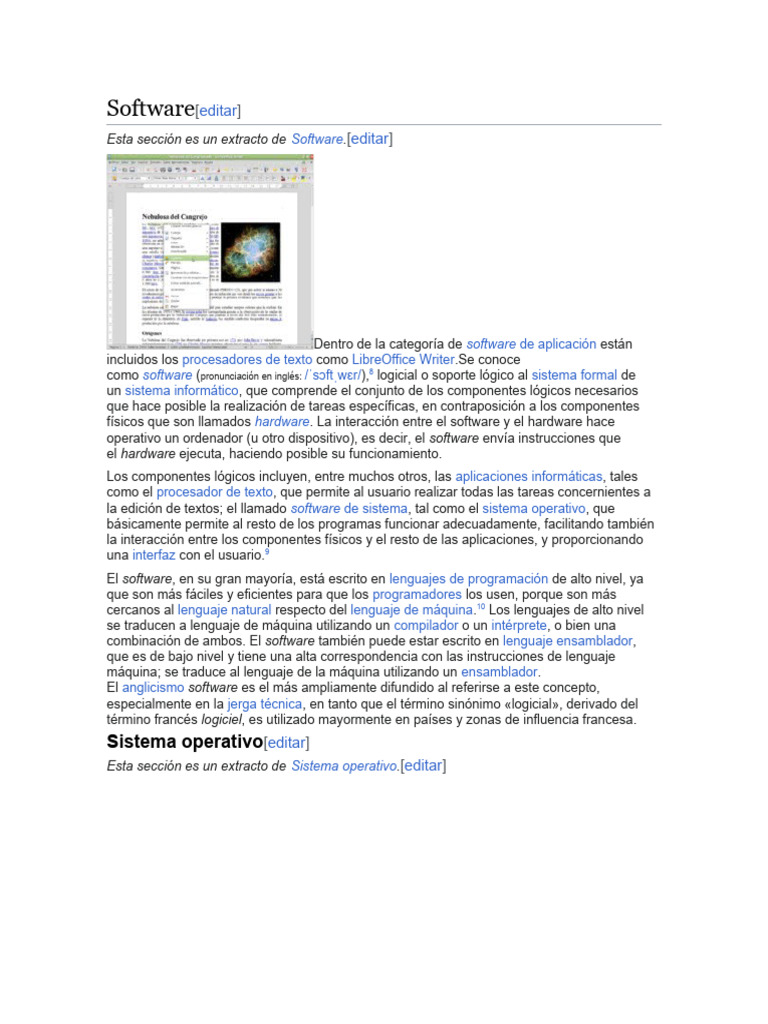 Software | PDF | Software de la aplicacion | Sistema operativo