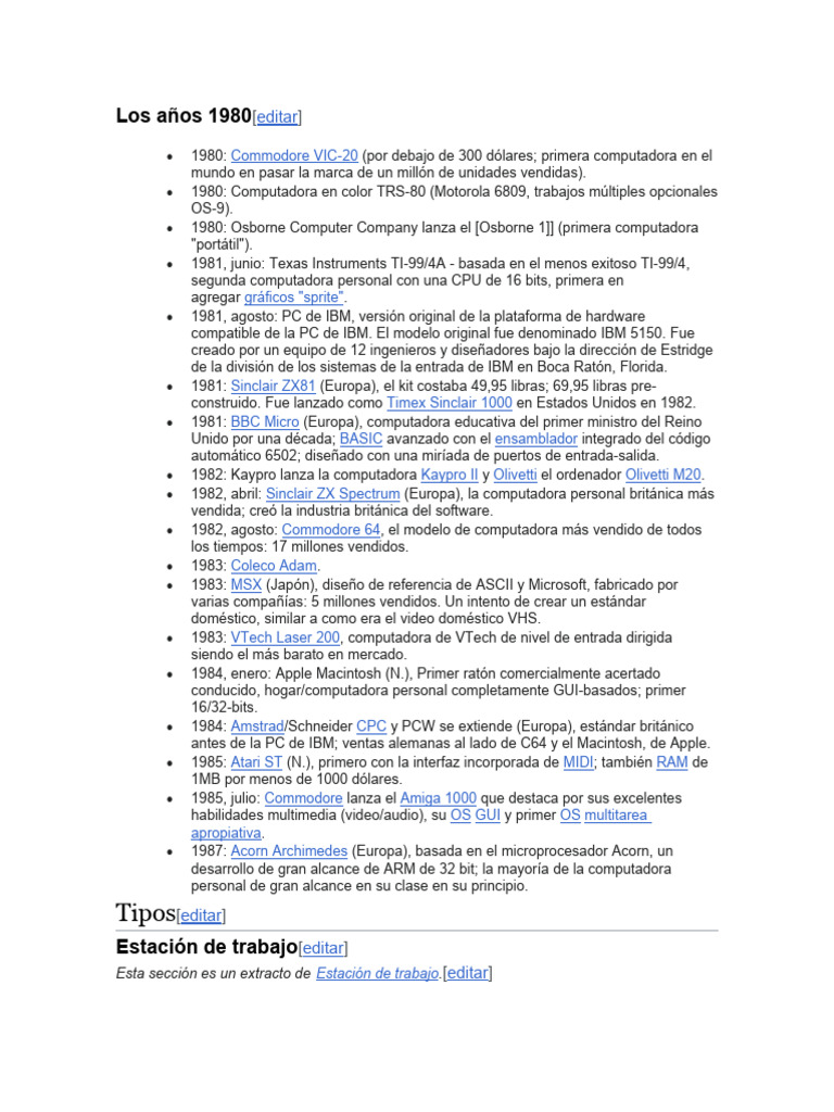 Los Años 1980 de Los PC | PDF | Hardware de la computadora | Ordenador ...