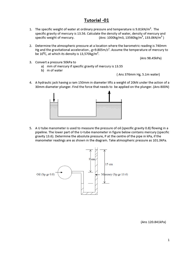 Tutorial 01 | PDF | Pressure | Pressure Measurement Tutorial 01 | PDF | Pressure | Pressure Measurement
