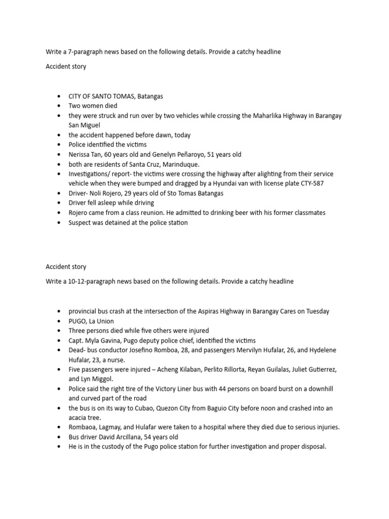 Accident story | PDF | Road Transport | Public Transport