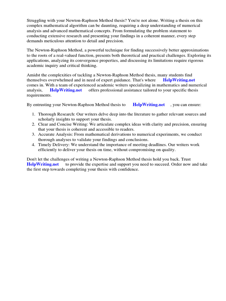 Newton Raphson Method Thesis Pdf Mathematical Analysis Mathematics