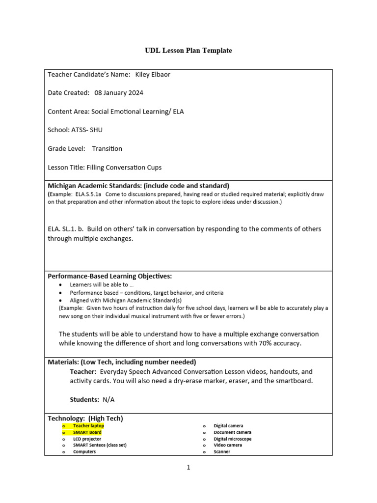 Atss Lesson 4 Conversation Cups 2 Pdf Learning Understanding