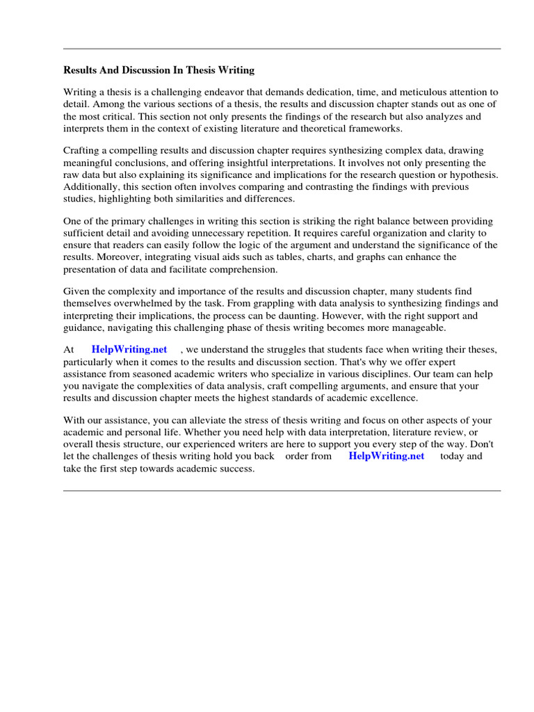 Results and Discussion in Thesis Writing | PDF | Thesis | Science