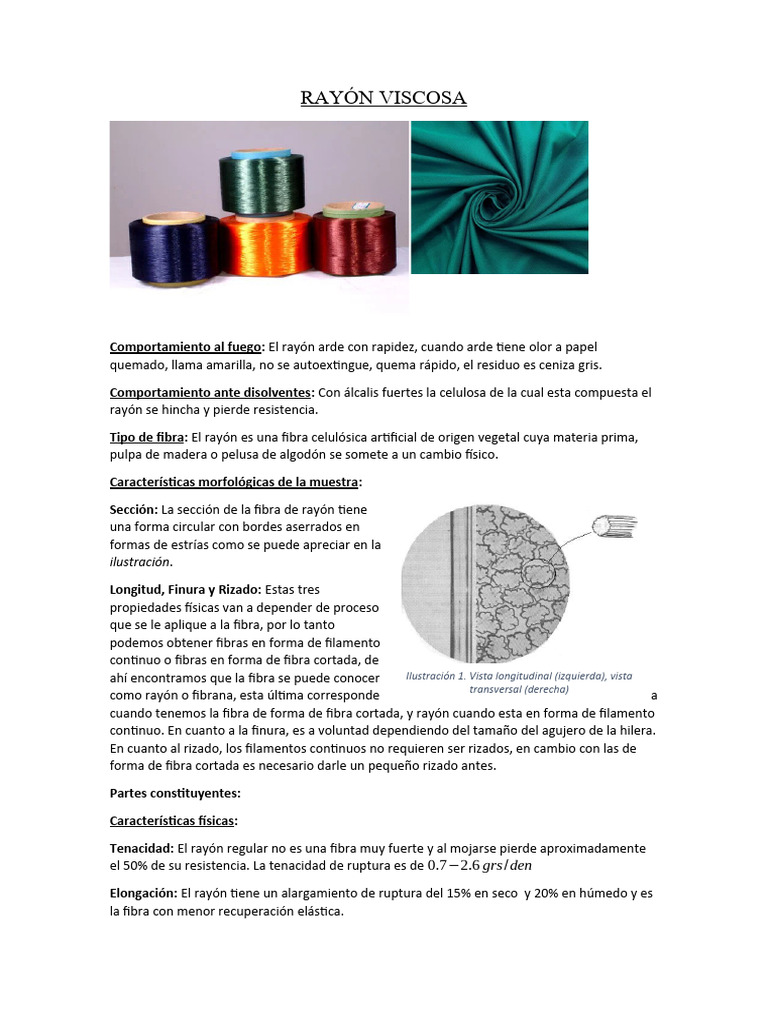 Características y Usos del Rayón | PDF | Seda artificial | Fibras