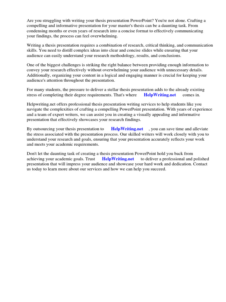 Presentation Master Thesis Ppt | PDF | Thesis | Microsoft Power Point