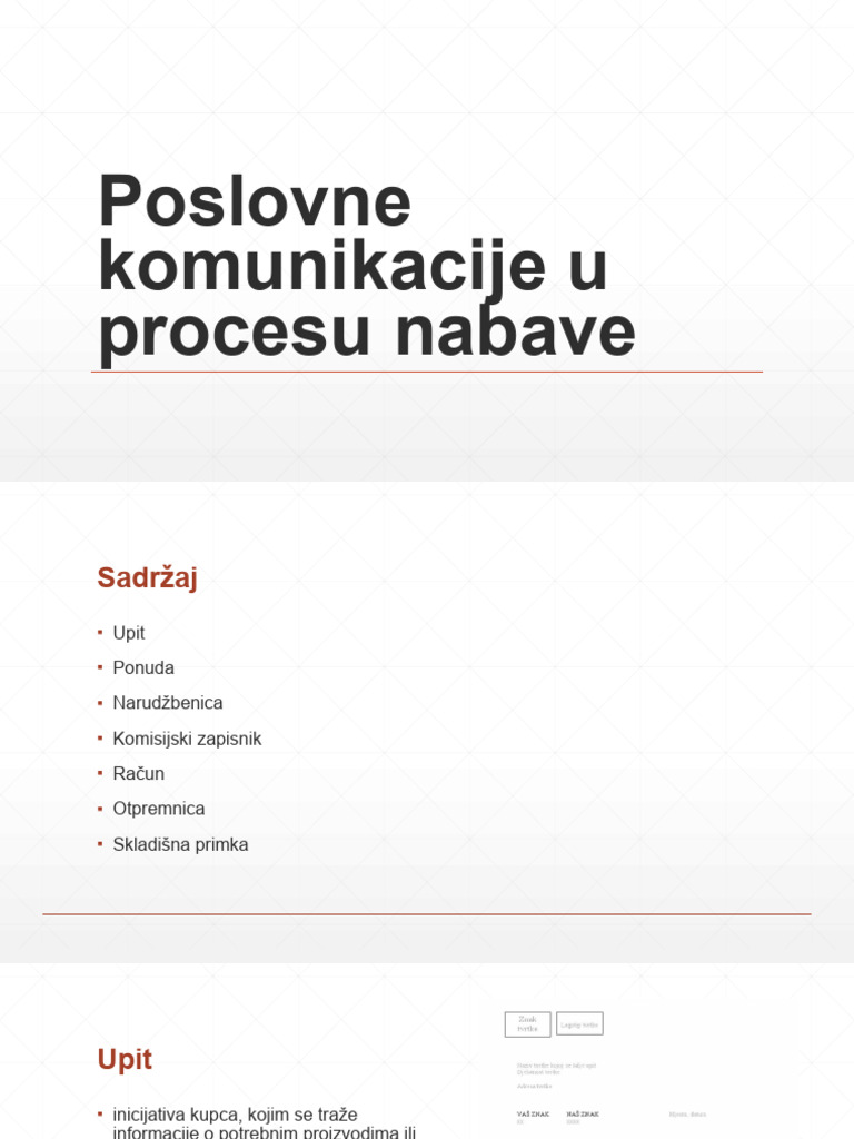Poslovne Komunikacije U Procesu Nabave | PDF