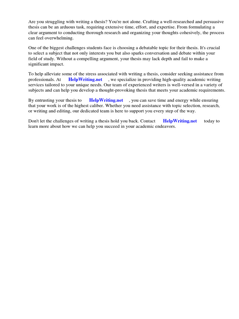 Debatable Thesis Examples | PDF | Essays | Thought