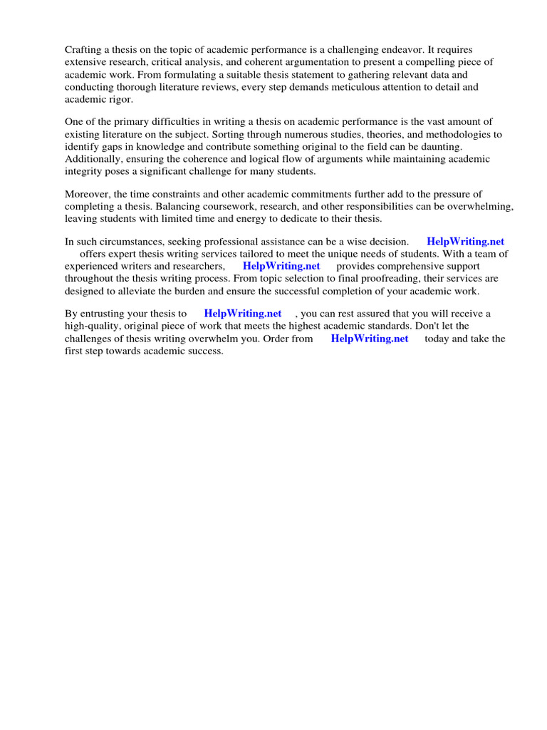 Thesis Title About Academic Performance | PDF | Thesis | Doctor Of ...