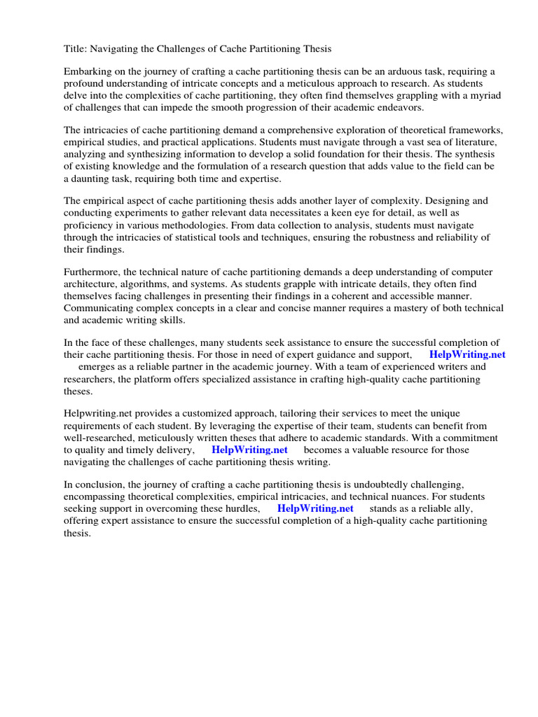 Cache Partitioning Thesis | Download Free PDF | Cpu Cache | Cache ... Cache Partitioning Thesis | Download Free PDF | Cpu Cache | Cache ...