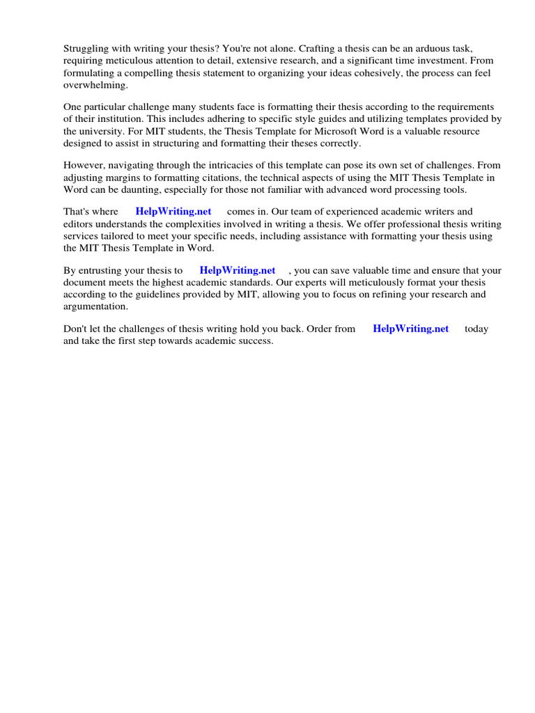 Mit Thesis Template Word | PDF | Thesis | Apa Style