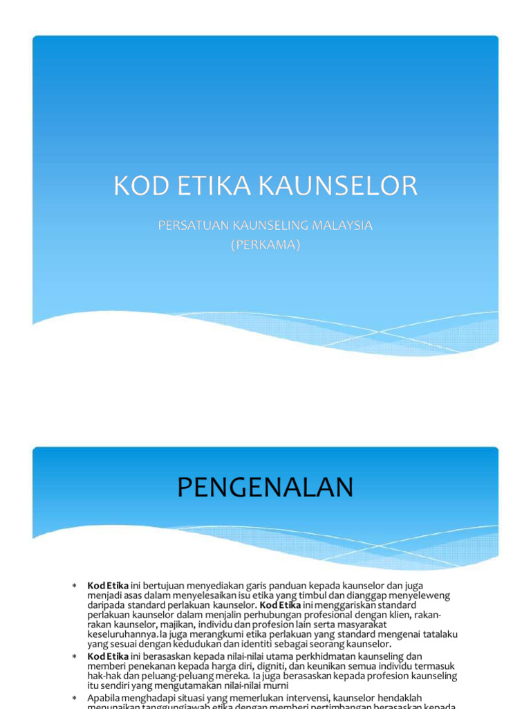 Kod Etika Kaunselor Compress 2 | PDF