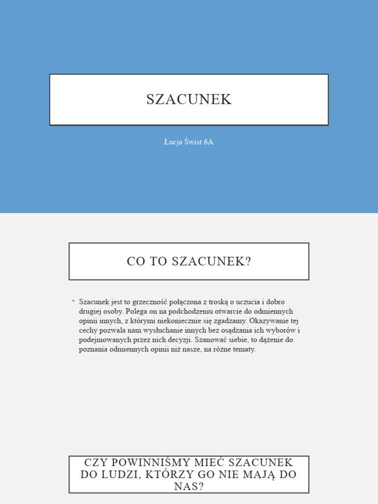 Szacunek | PDF