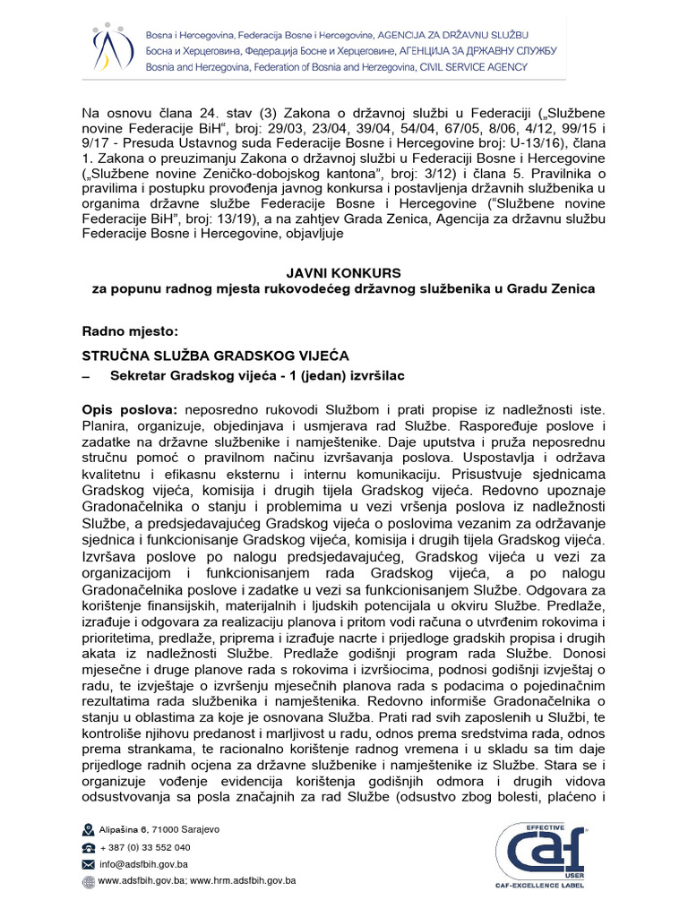 Tekst Javnog Konkursa | PDF