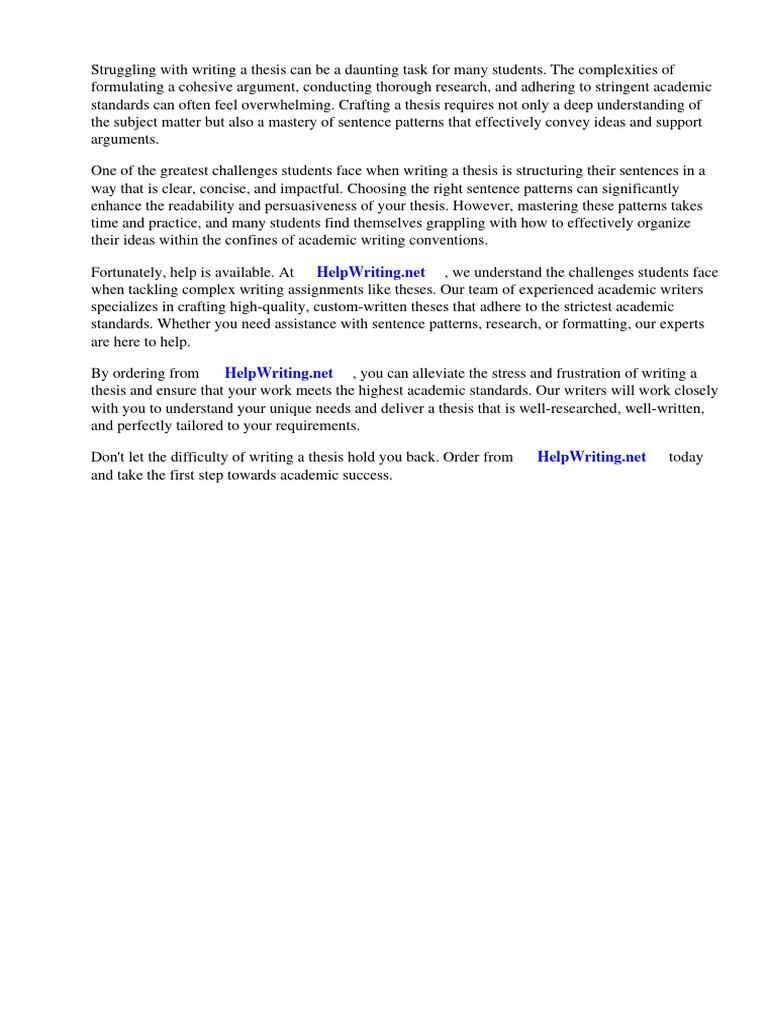 Thesis Sentence Patterns | PDF | Verb | Adverb