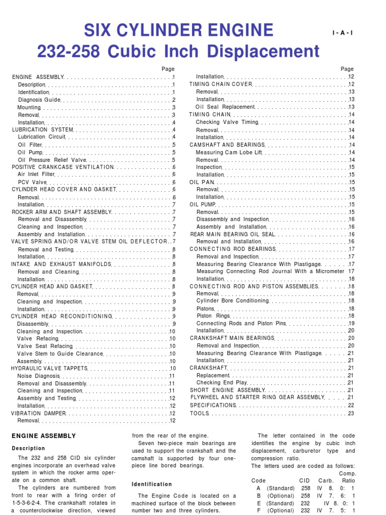 258 - 232 AMC Engines | PDF | Ignition System | Carburetor