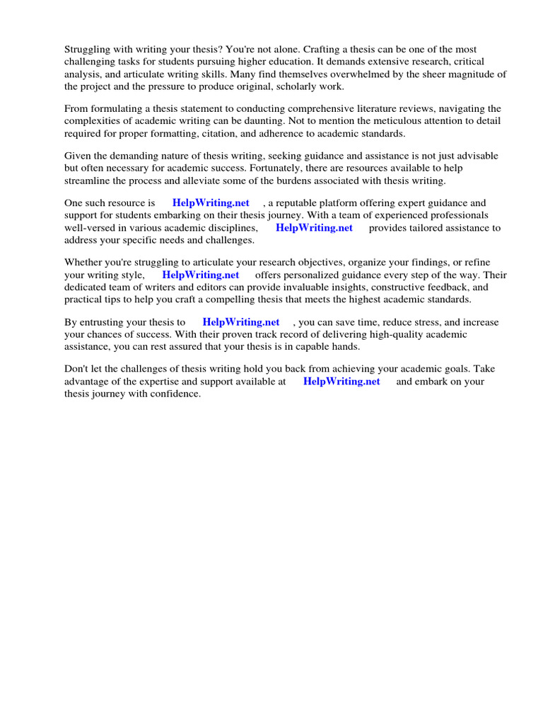 Thesis Writing Guidance Pdf Thesis Abstract Summary