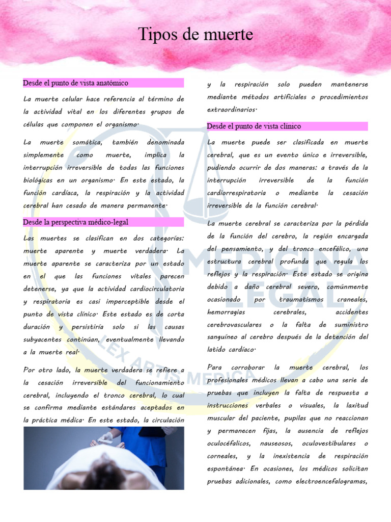 Tipos de Muerte: Somática y Cerebral | PDF | Muerte | Enfermedades y ...