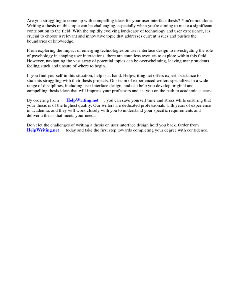 User Interface Thesis Ideas | PDF | Social Media | Popular Culture ...