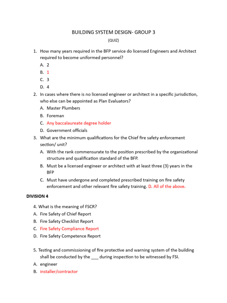 Fire Safety and Building Design Quiz | PDF | Fire Safety | Stairs