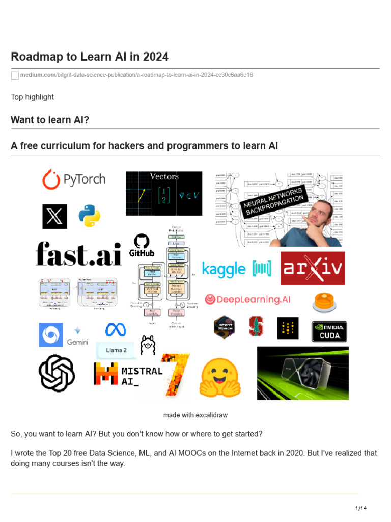 Roadmap To Learn AI in 2024 | PDF | Machine Learning | Deep Learning