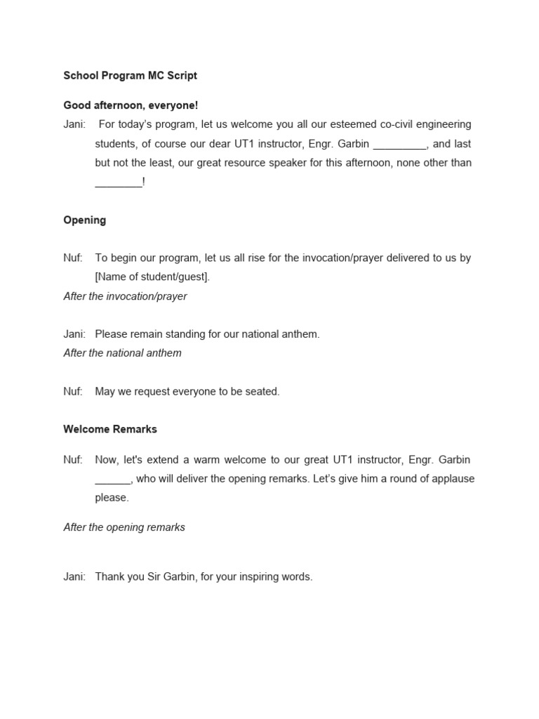 Thesis Seminar MC Script | PDF | Human Communication | Learning