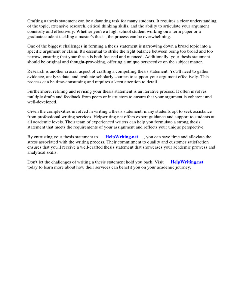 How To Form A Thesis Statement | PDF | Essays | Thesis