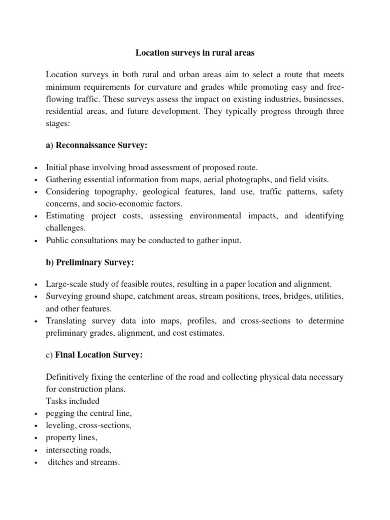 Location Surveys in Rural and Urban Areas | Download Free PDF ...