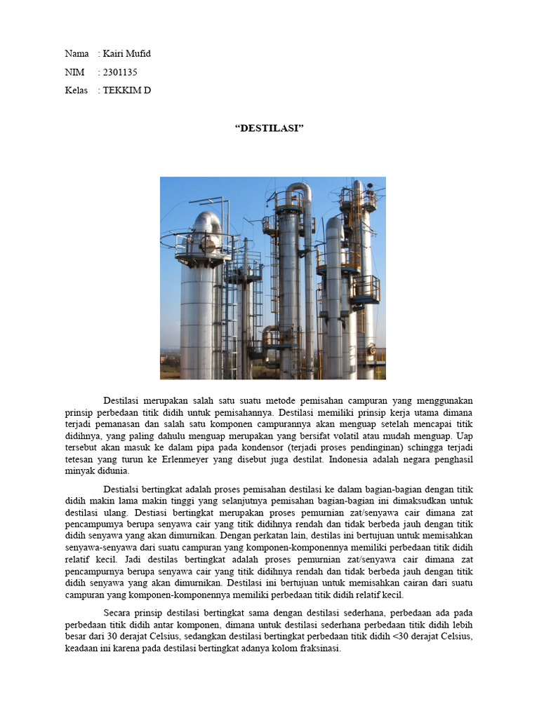 Destilasi | PDF | Teknologi & Rekayasa