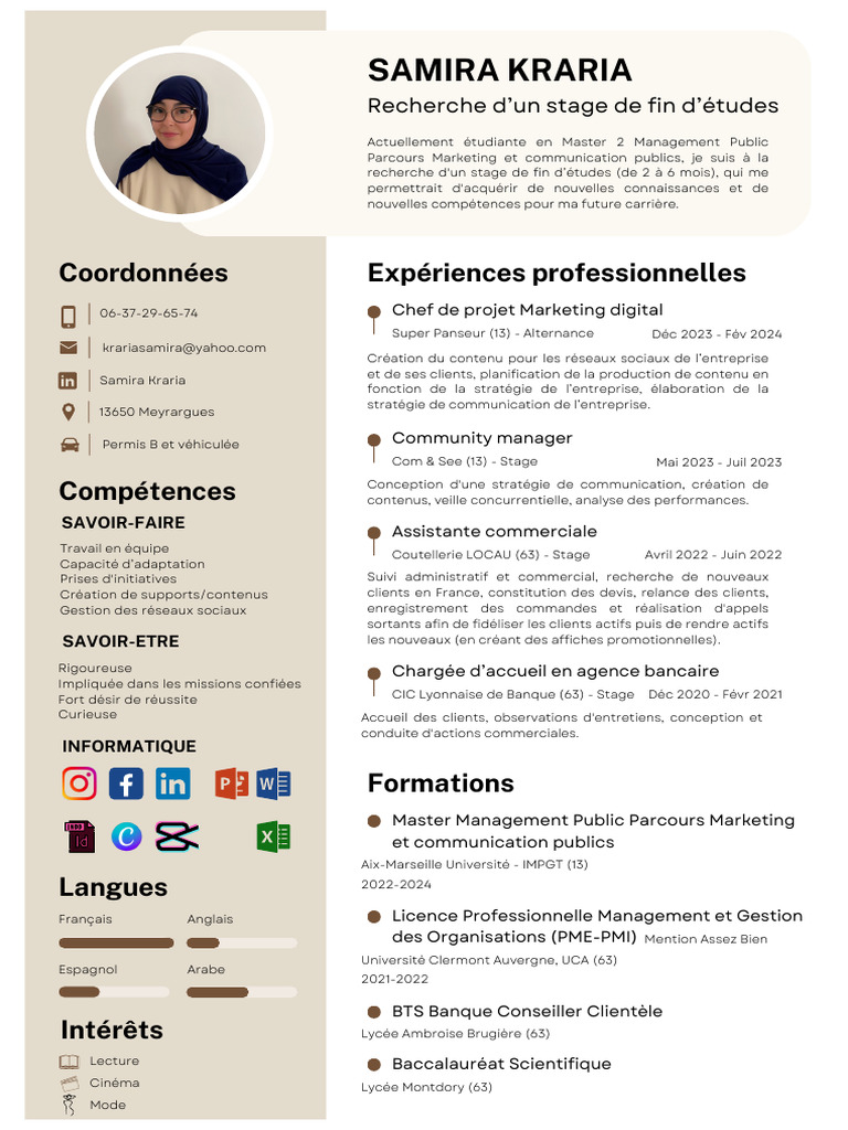 CV - Samira KRARIA | PDF | Commercialisation | Banques