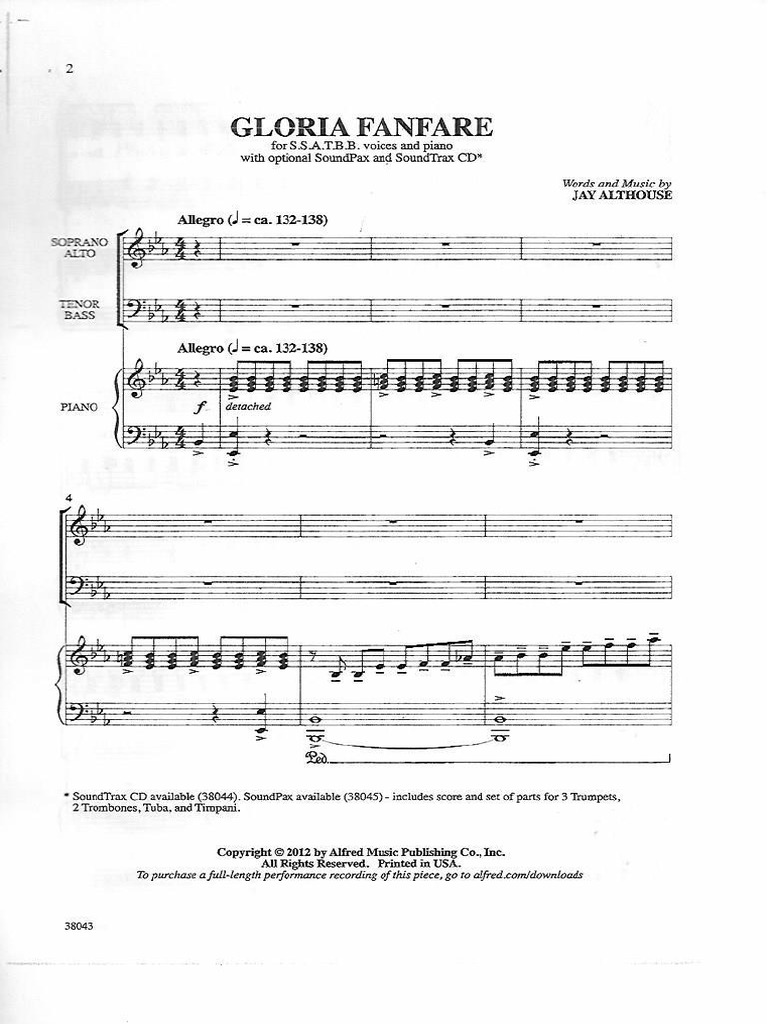 Partitura Gloria Fanfare | PDF