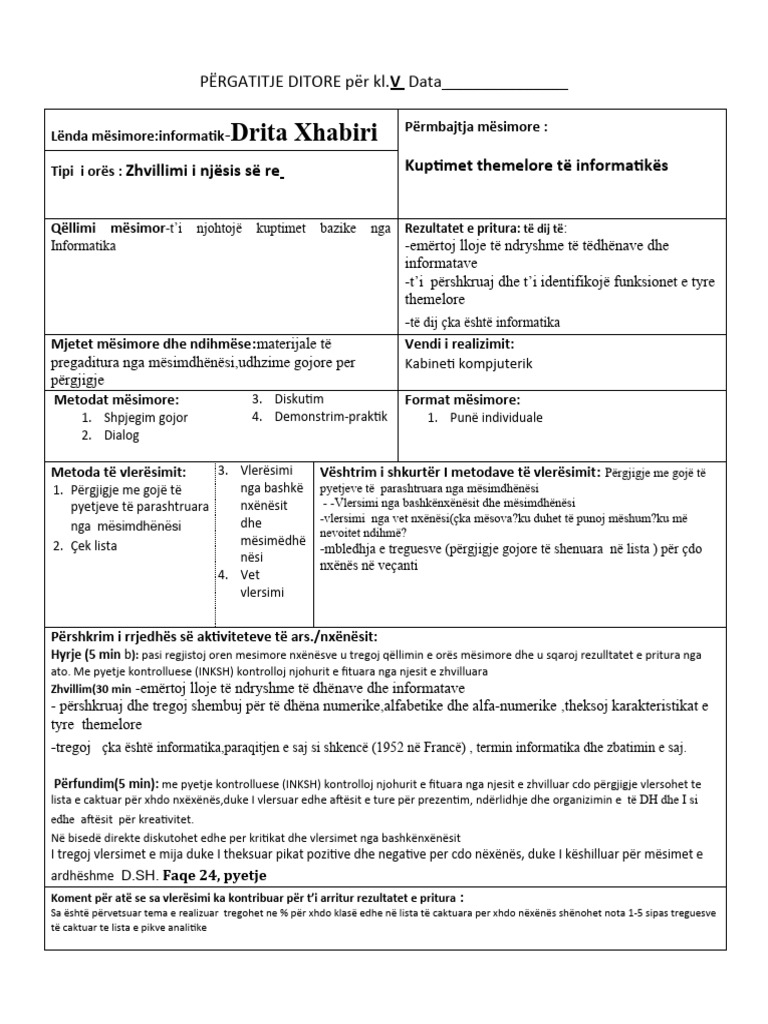 Përgatitje Ditore | PDF