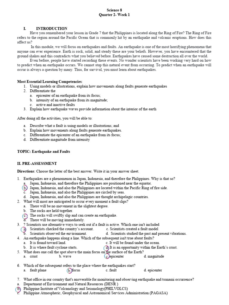 Science 8 | PDF | Earthquakes | Tsunami