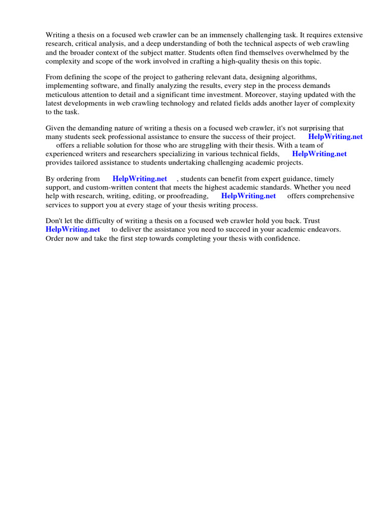 Thesis On Focused Web Crawler | PDF | World Wide Web | Internet & Web