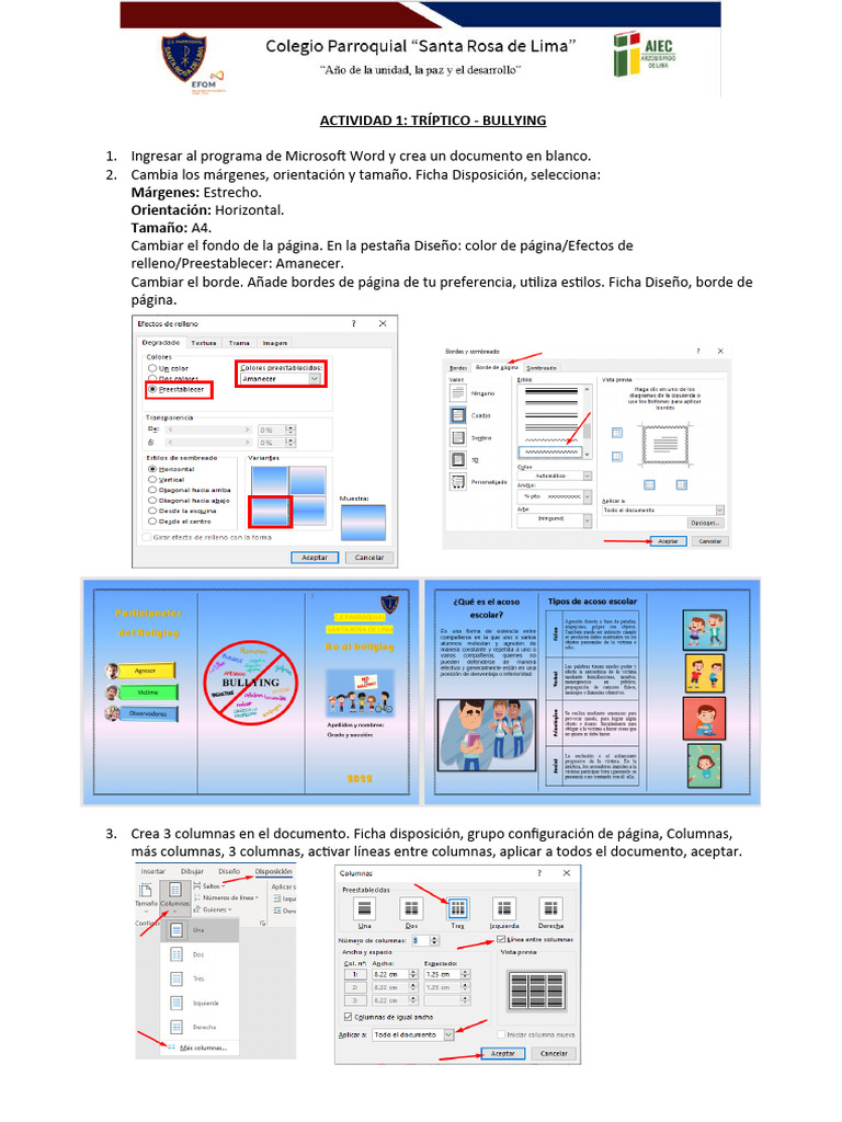 P4AB Actividad 1 - Triptico Bullying Escolar | PDF P4AB Actividad 1 - Triptico Bullying Escolar | PDF