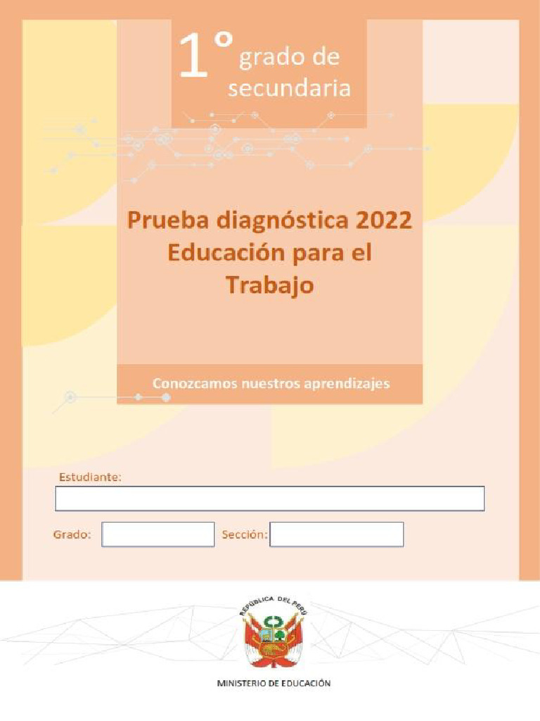 Evaluación Diagnóstica EPT 1° Grado Sec. | PDF