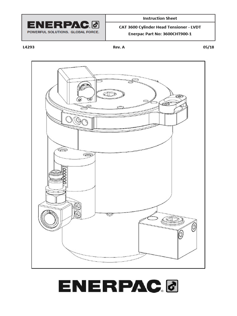 CAT 3600 Cylinder Head Tensioner - LVDT Enerpac Part No: 3600CHT900-1 ...