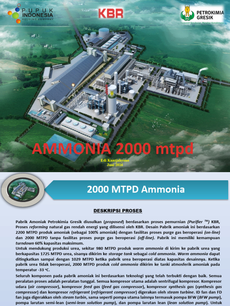 Proses Pabrik Amoniak 2000 MTPD | PDF | Teknologi & Rekayasa