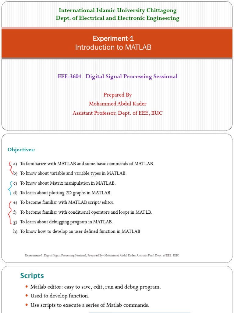 Introduction To Matlab Exp 1 Part 2 | PDF | Matlab | Software Development