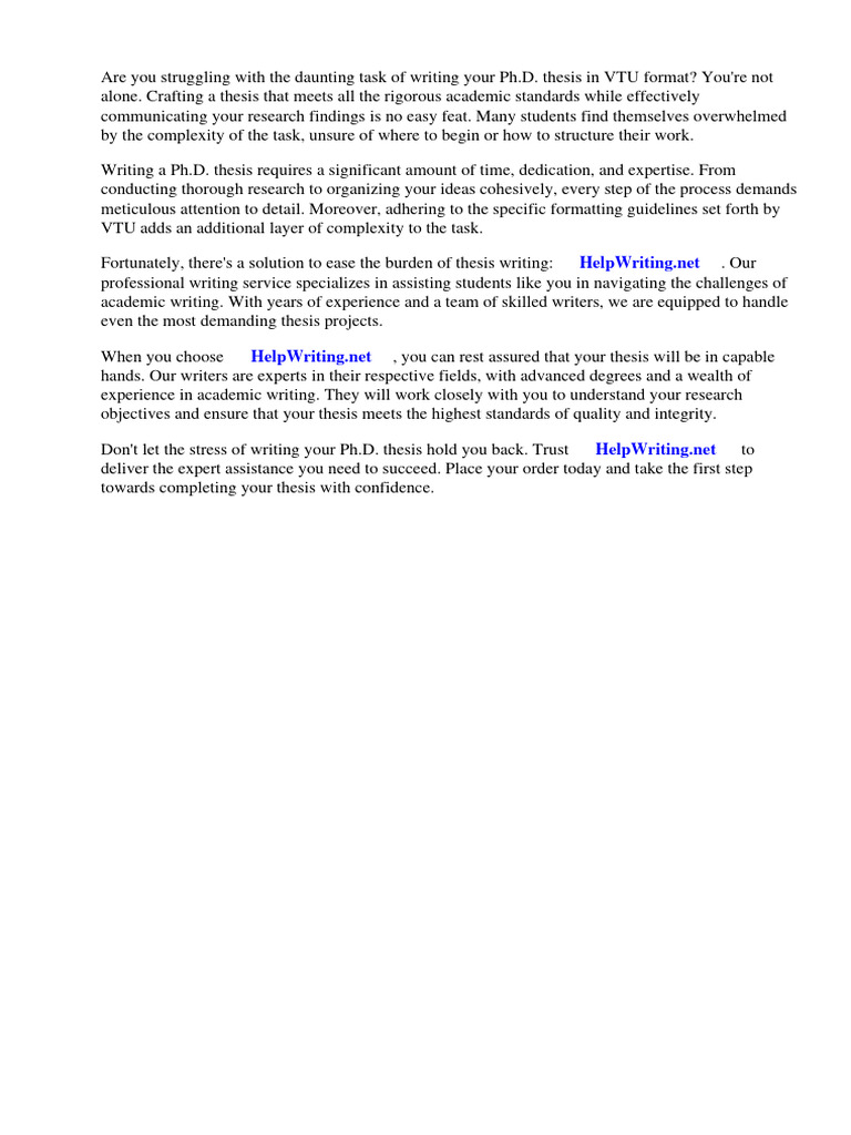 PHD Thesis Format Vtu | PDF | Thesis | Essays