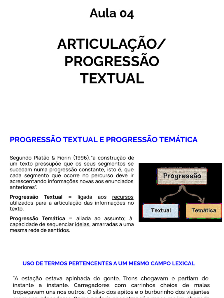 Aula 04 ARTICULAÇÃO - PROGRESSÃO TEXTUAL | PDF
