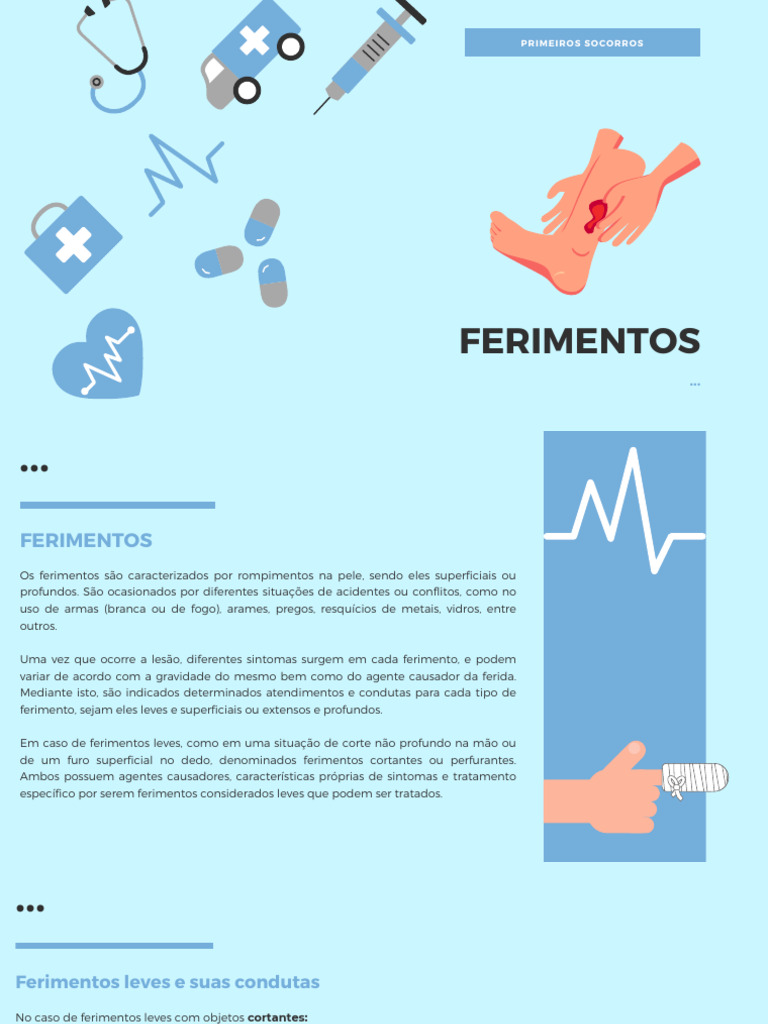 Ferimentos | PDF | Resgate | Primeiros socorros