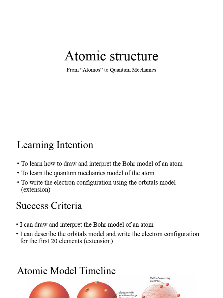 Atomic Structure Pdf Atomic Orbital Electron Configuration