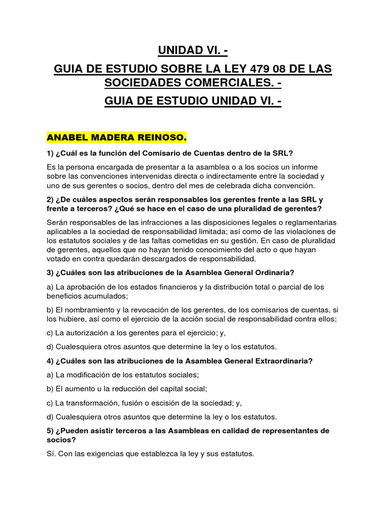 Guía sobre la Ley 479-08 de Sociedades Comerciales | PDF
