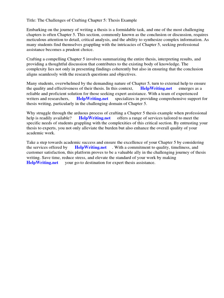 Chapter 5 Thesis Example | PDF | Thesis | Methodology Chapter 5 Thesis Example | PDF | Thesis | Methodology