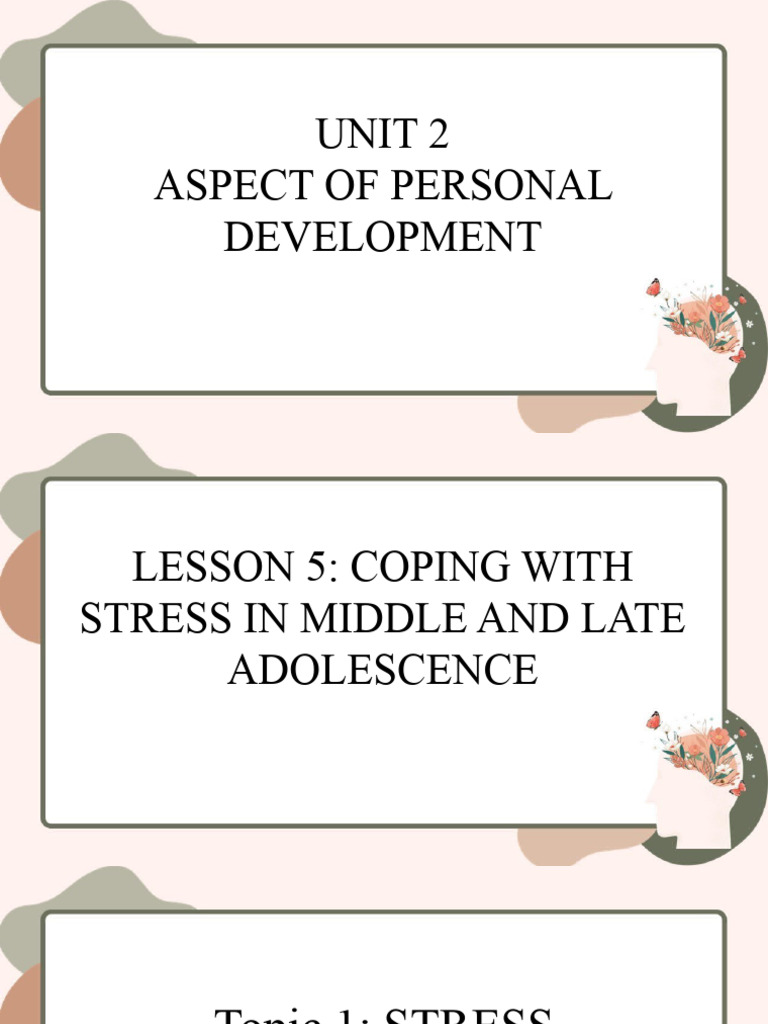 PERDEV LESSON 5 and 6 Coping With Stress in Middle and Late Adolescence ...
