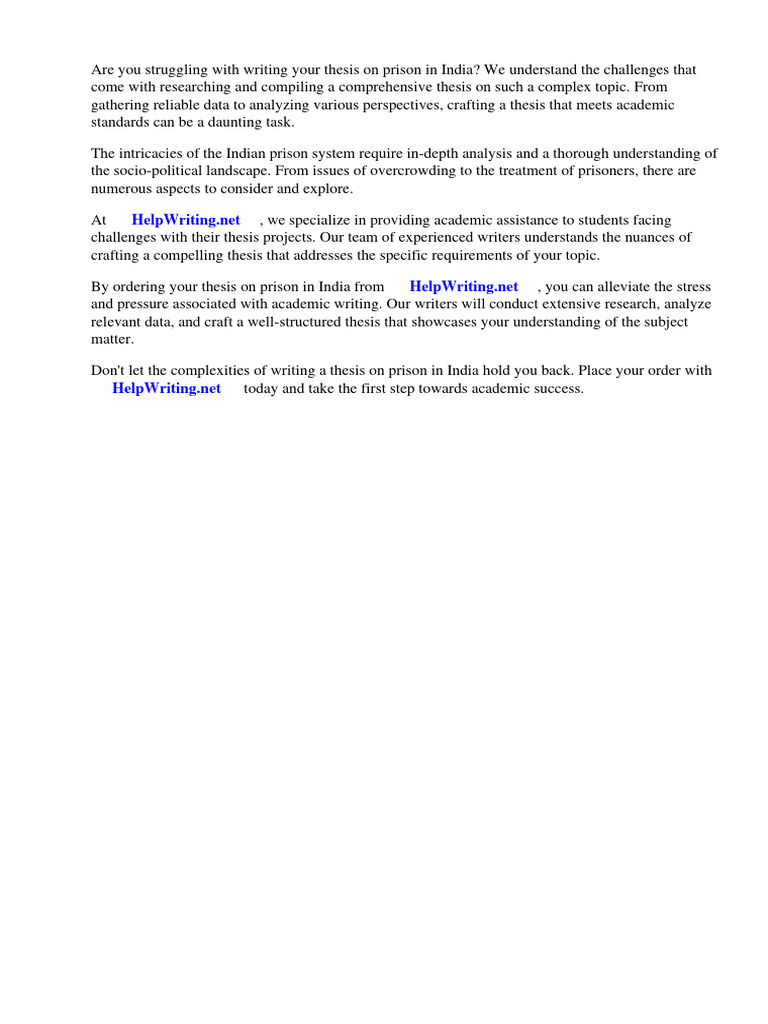 Thesis on Prison in India | PDF | Prison | Crime & Violence
