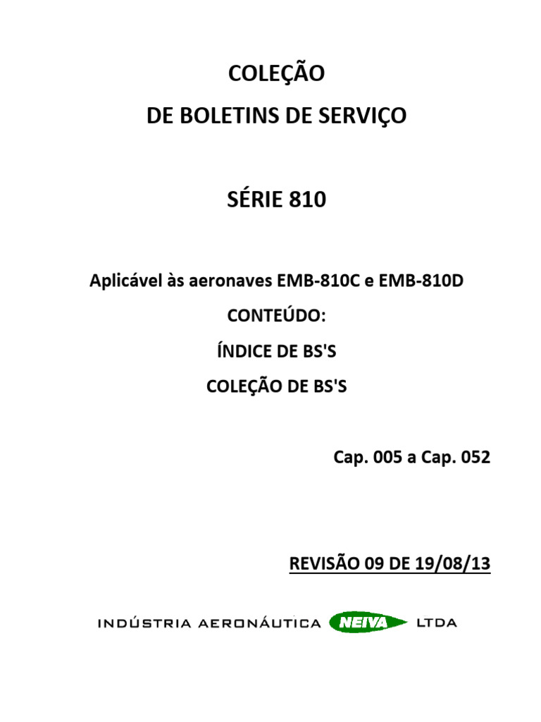 BS COL 810 Parte I | PDF | Trem de pouso | Motores