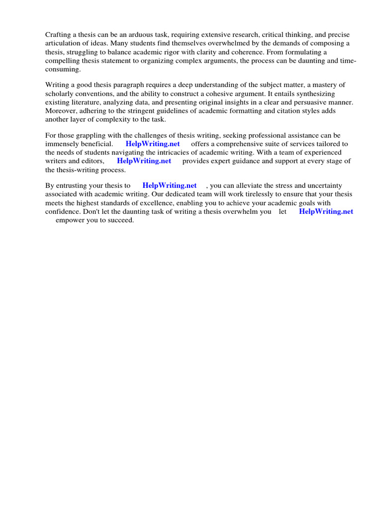 How To Write Good Thesis Paragraph | PDF | Essays | Thesis How To Write Good Thesis Paragraph | PDF | Essays | Thesis