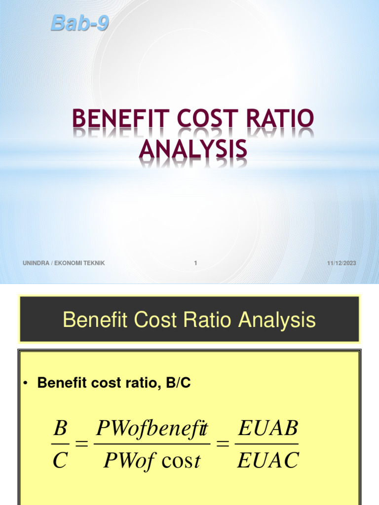 10 Benefit Cost Ratio Analysis&Break Event Analysis | PDF | Teknologi ...